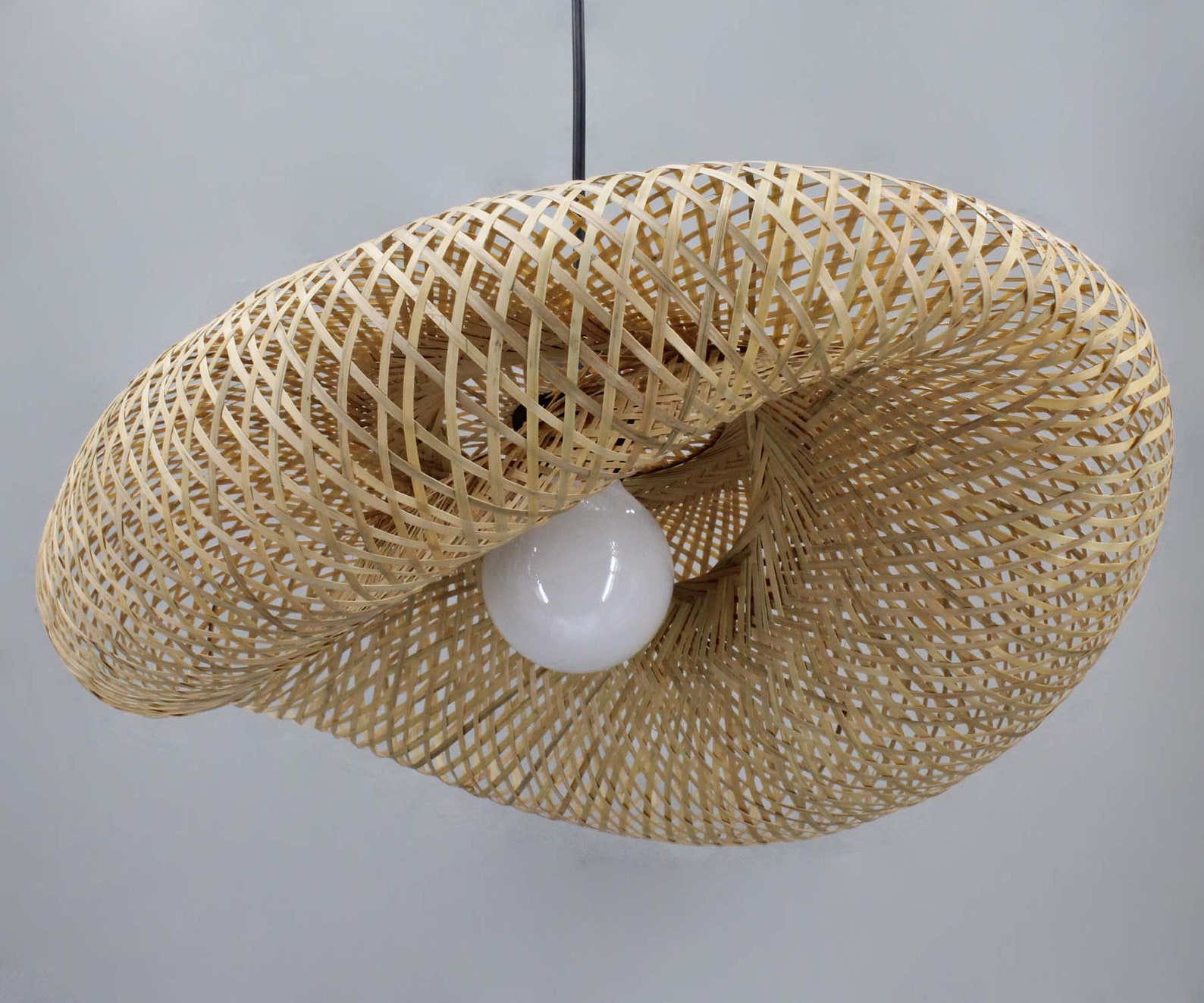 Handmade Bamboo Pendant Light: Rustic Woven Lighting Fixture - Etsy