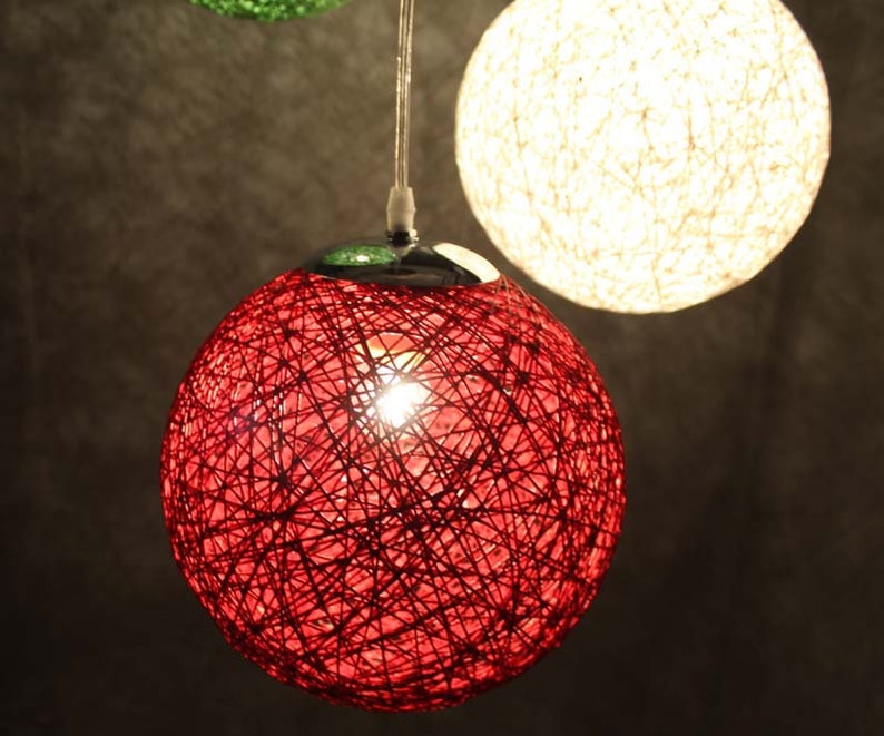 Three PCS Colorful Rope Sphere Pendant Lights-ball - Etsy