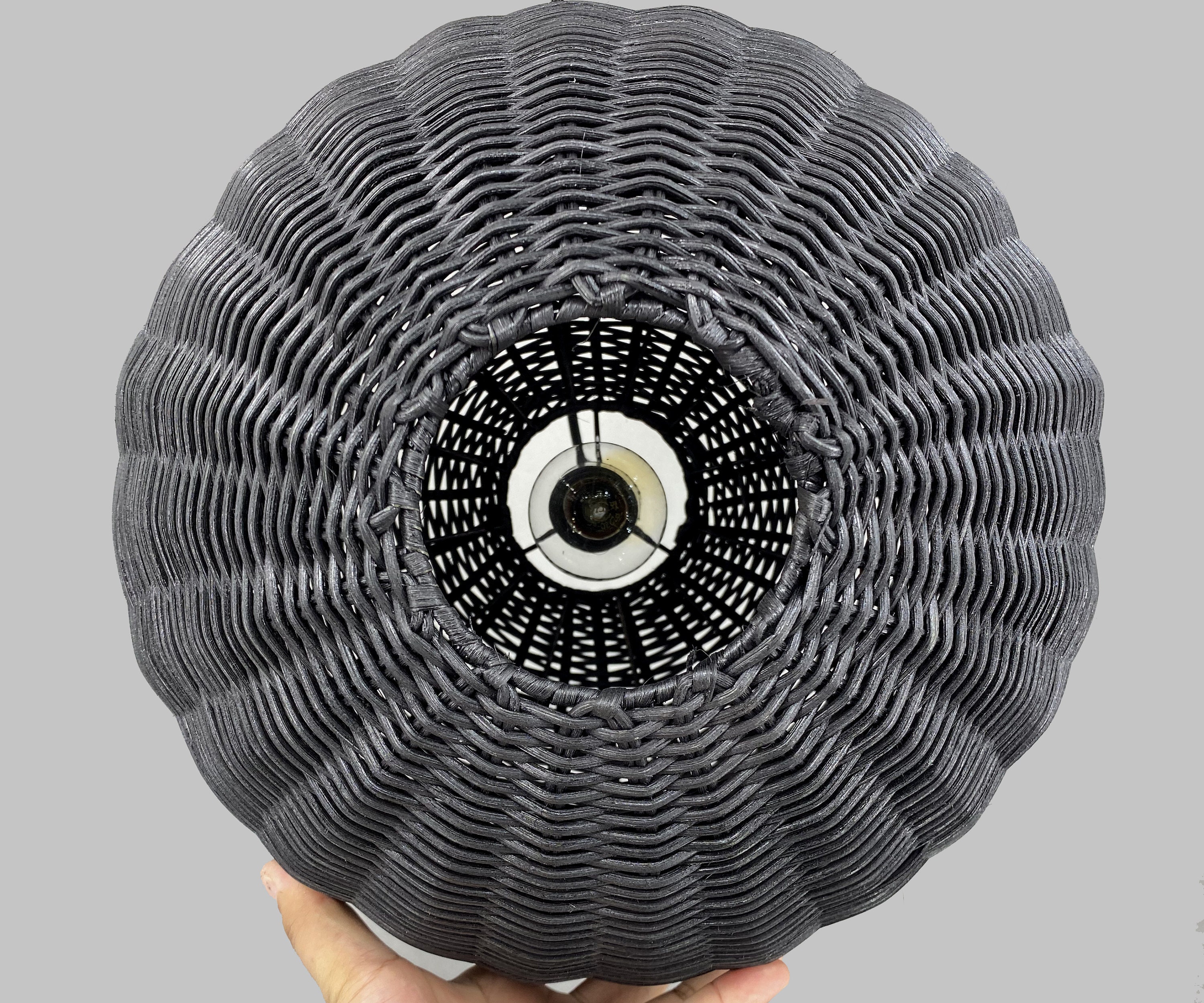 Black or Natural Rattan Color Spherical Lighting Fixtures | Etsy