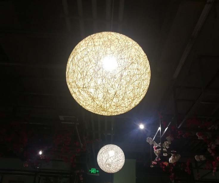 White Hemp Rope Globular Pendant Light Plug in Pendant Light | Etsy