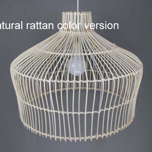 Brown Rattan Bell-shaped Pendant Light Brown Lamp Shade Rattan Lighting ...