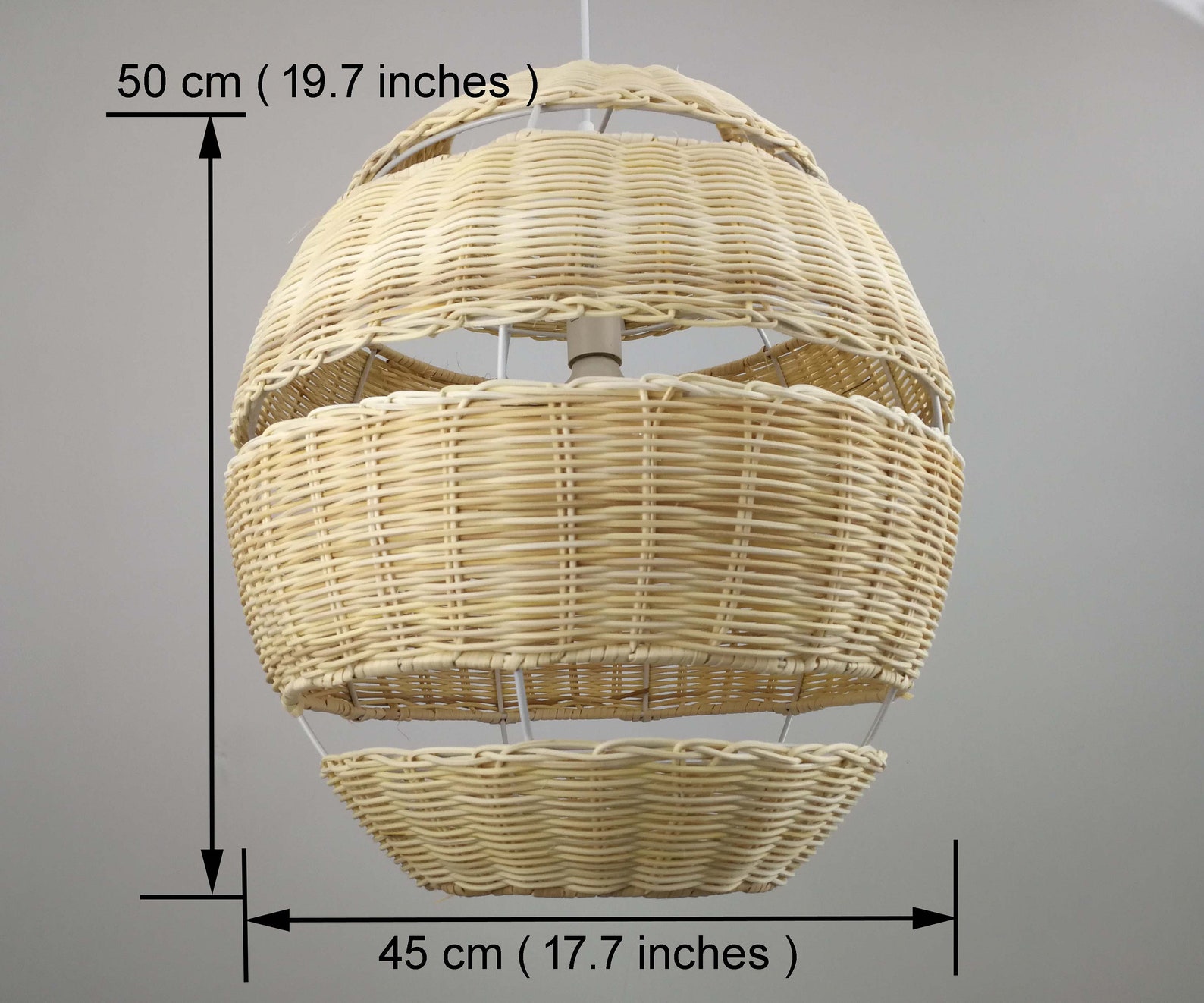 Viwei NEW Creative Elliptical Shape Pendant Light Rattan | Etsy