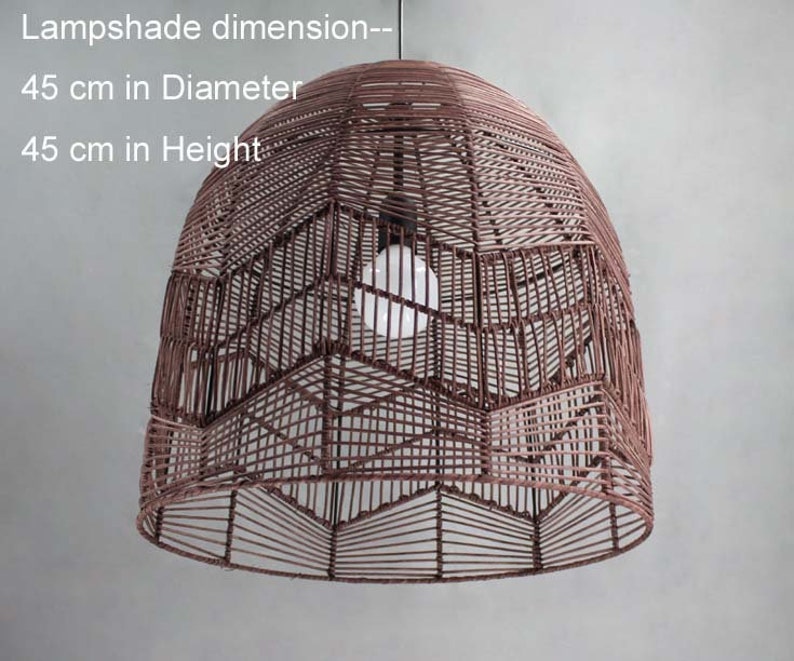 Hand-knitted Brown Rattan Pendant Lighting-bell Shape Design - Etsy