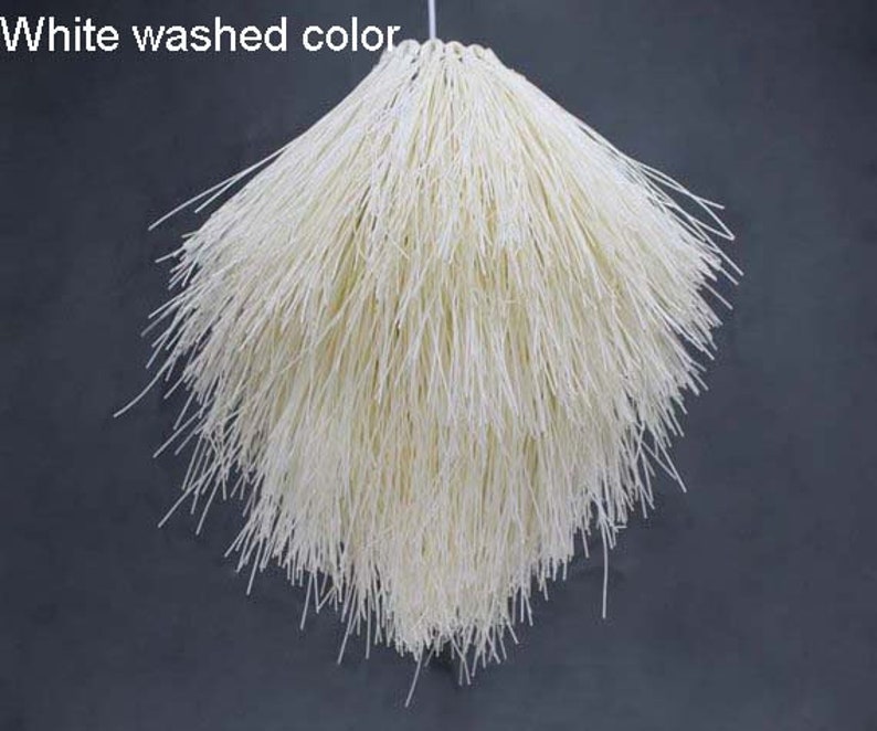 Hand Woven Long Hair Rattan Pendant Light Natural Rattan - Etsy