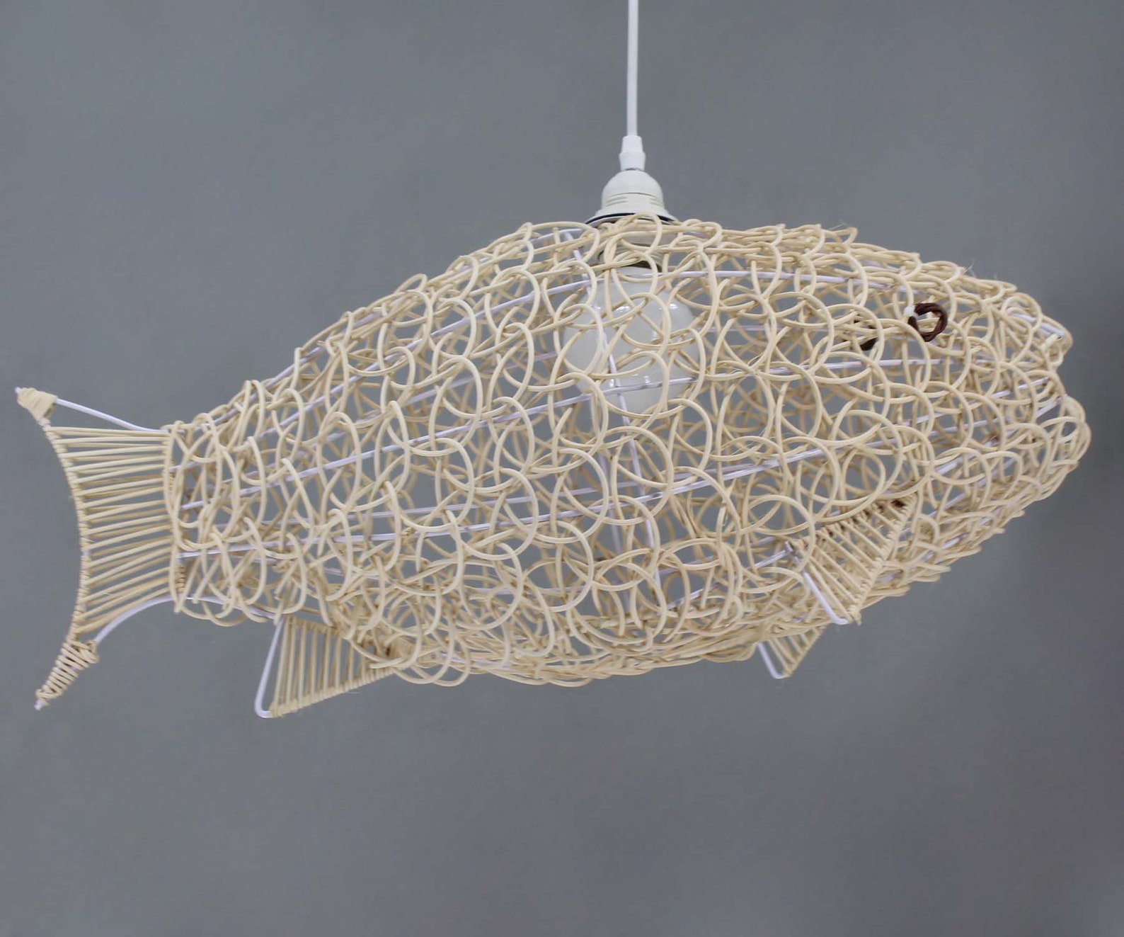 Fish Shaped Rattan Lighting Rattan Fish Pendant Lights - Etsy