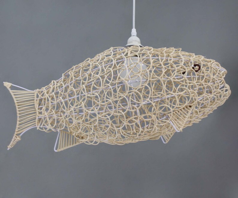 Fish Shaped Rattan Lighting Rattan Fish Pendant Lights - Etsy