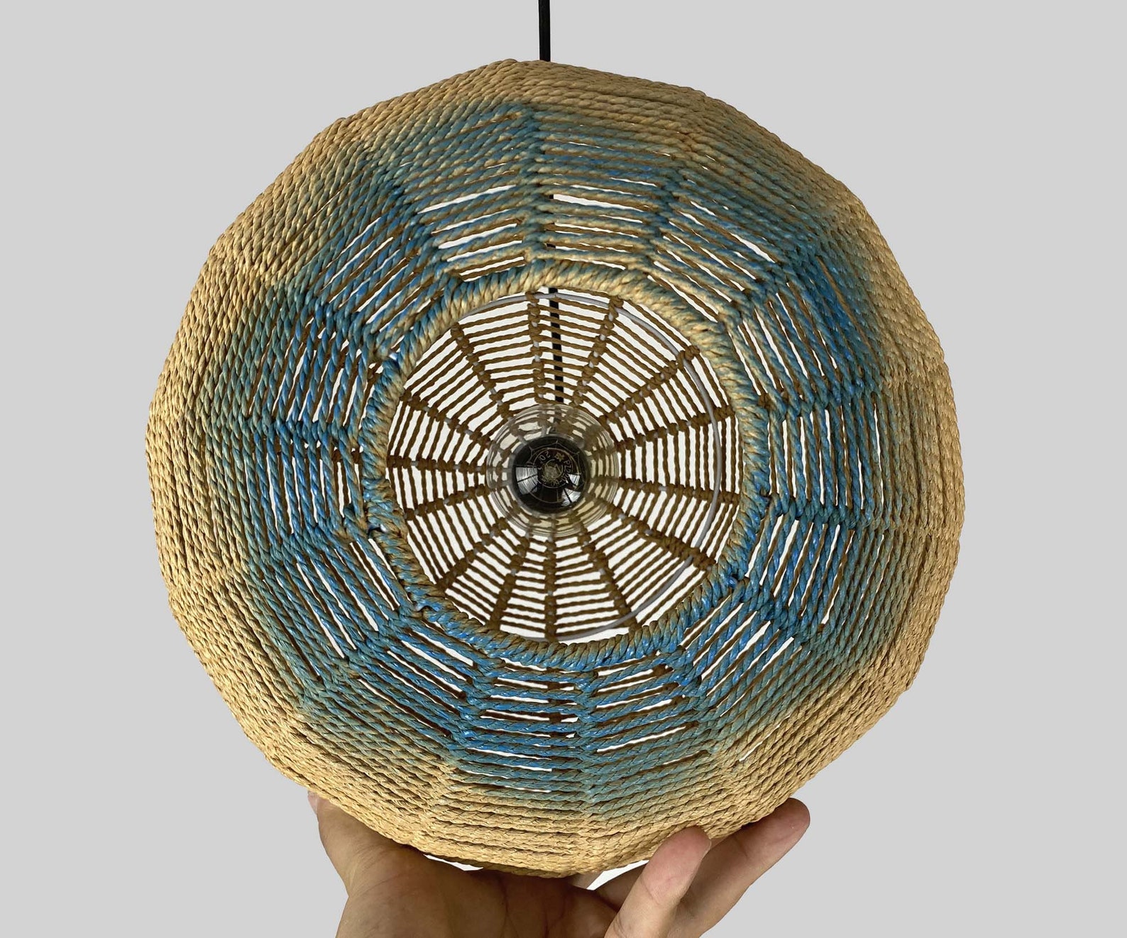 Light Brown Paper Rope Pendant Light Hand Woven Rope | Etsy