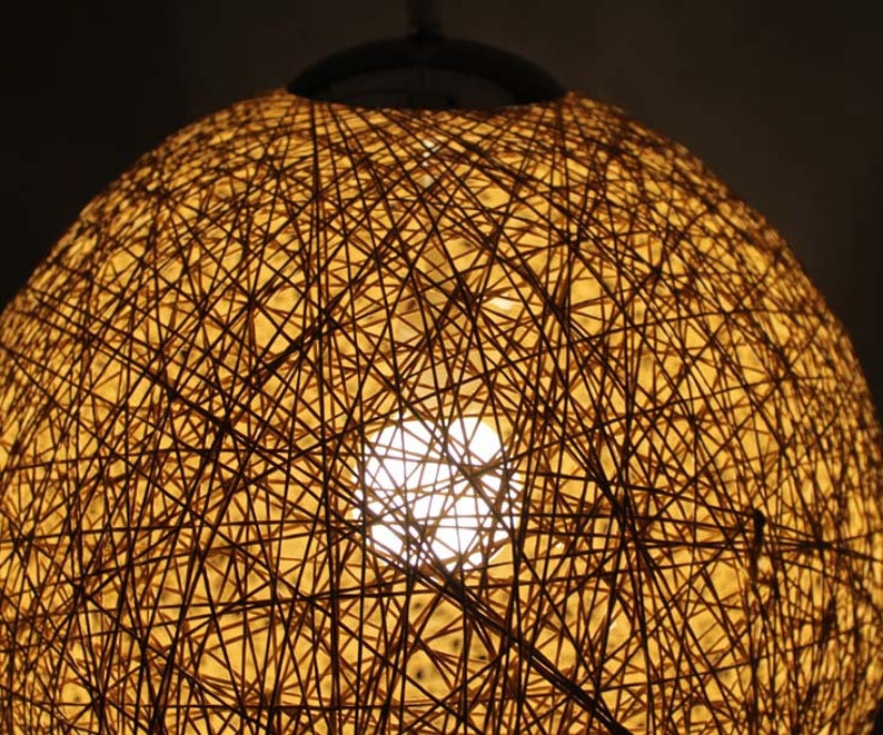 Natural Hemp Color Shpere Lighting Ball Hanging Lighting - Etsy