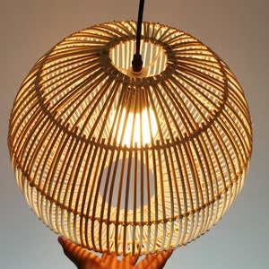 Spherical Rattan Pendant Lights Rustic Ball Lighting Rural - Etsy