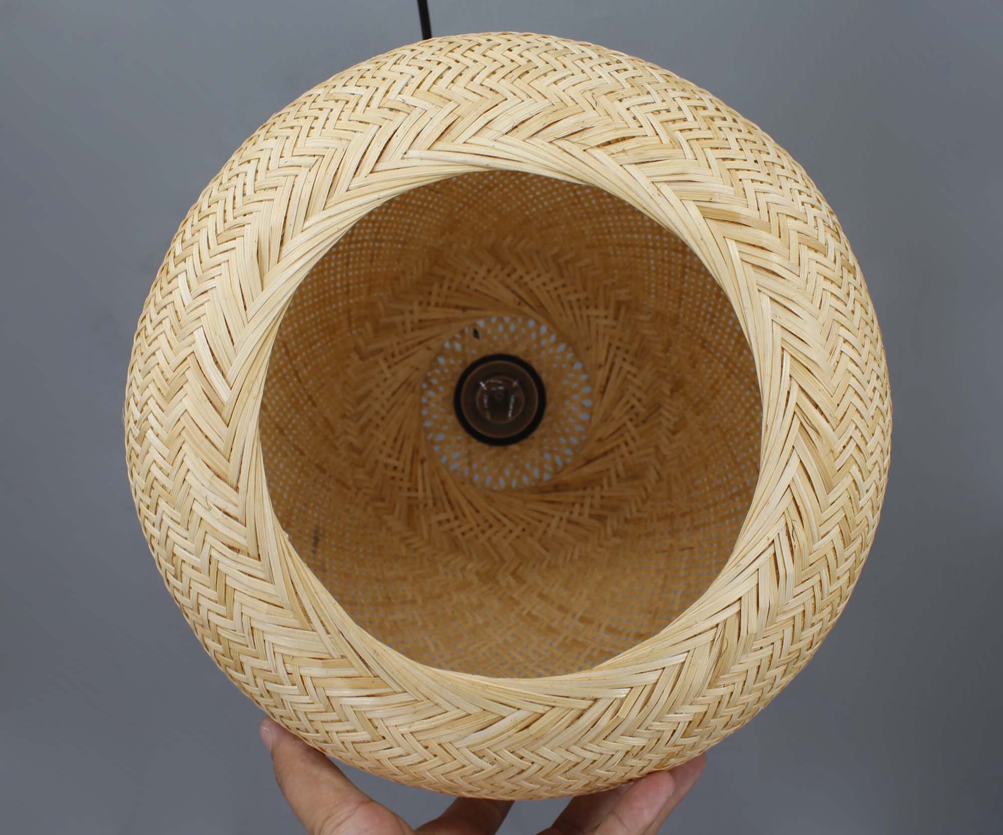 Pine Cone Shaped Bamboo Lighting Fixture Bamboo Pendant - Etsy
