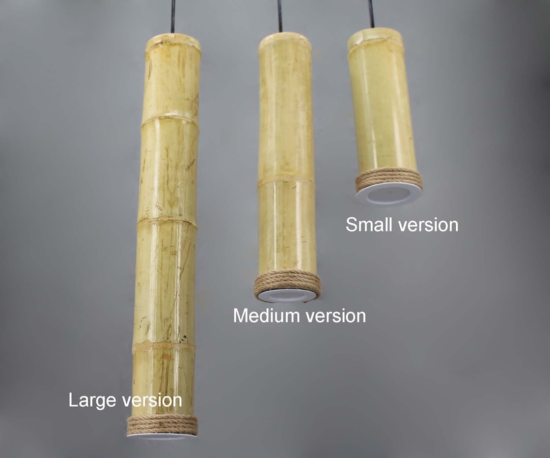 Natural Bamboo Tube Hanging Lighting - 5W LED Light - Natural Bamboo ...