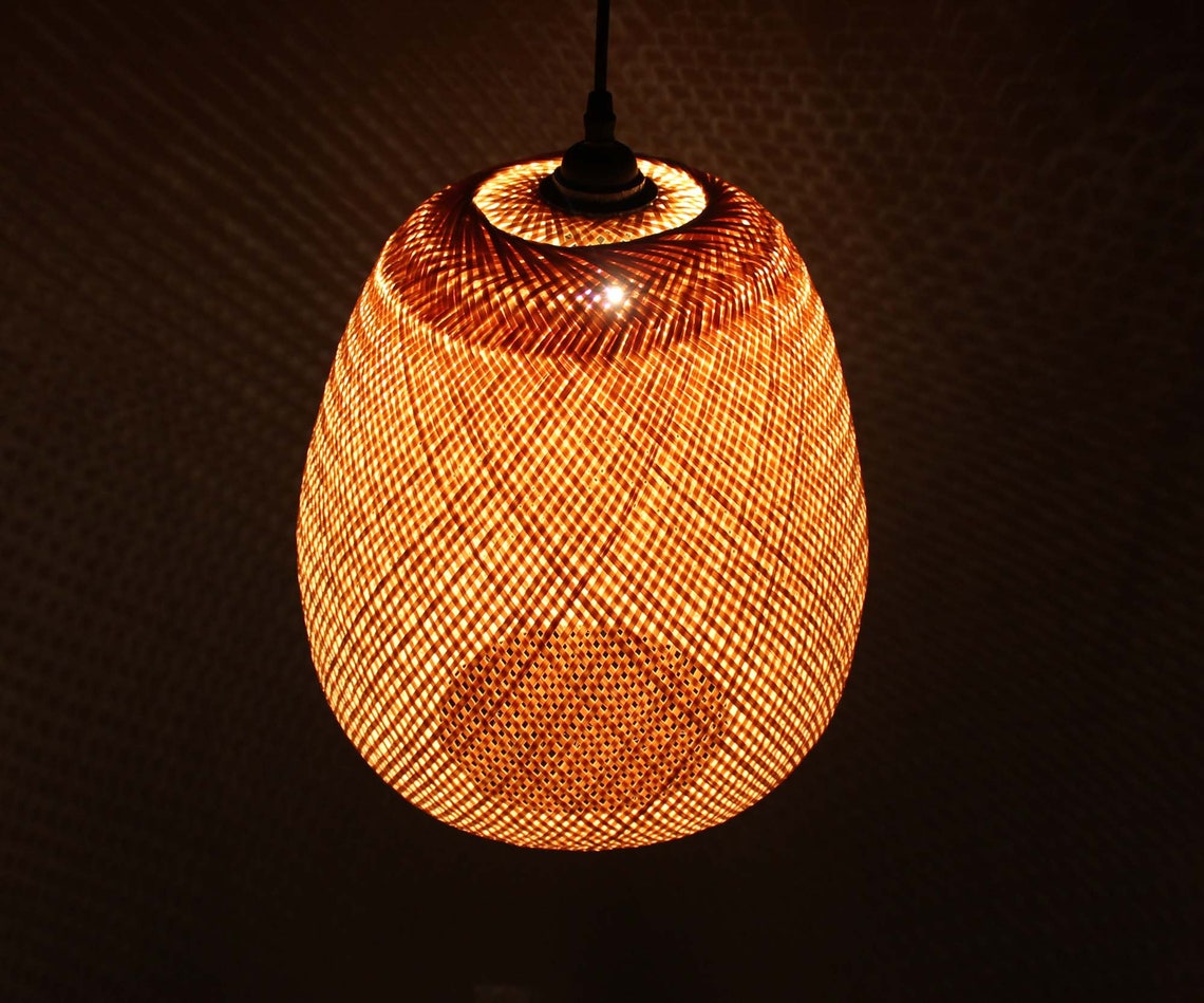 Pine Cone Shaped Bamboo Lighting Fixture Bamboo Pendant | Etsy