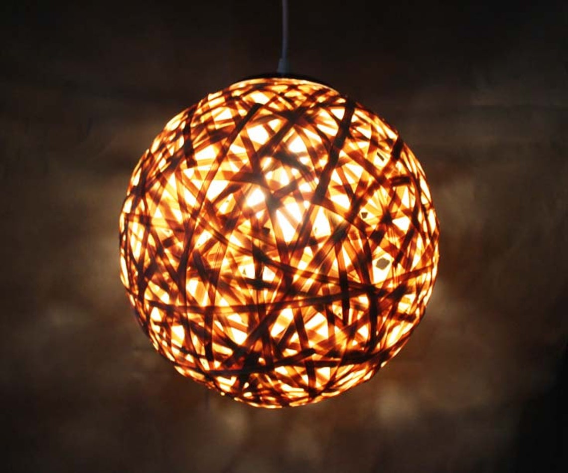 Sphere Bamboo Pendant Light-ball Lamp-bamboo Lighting - Etsy
