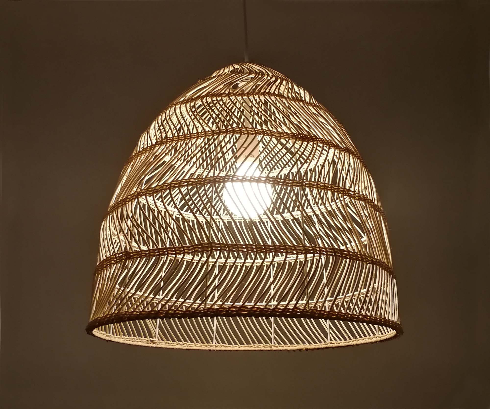 Wavy Rattan Pendant Light Rustic Rattan Lighting Rustic | Etsy