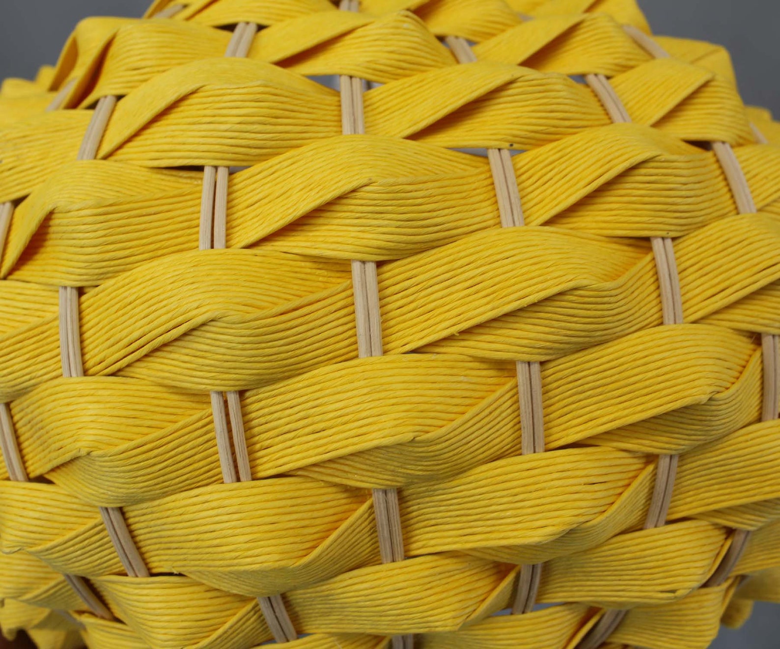 Yellow Paper Rope Pendant Light: Round Woven Lampshade, Width 15" - Etsy