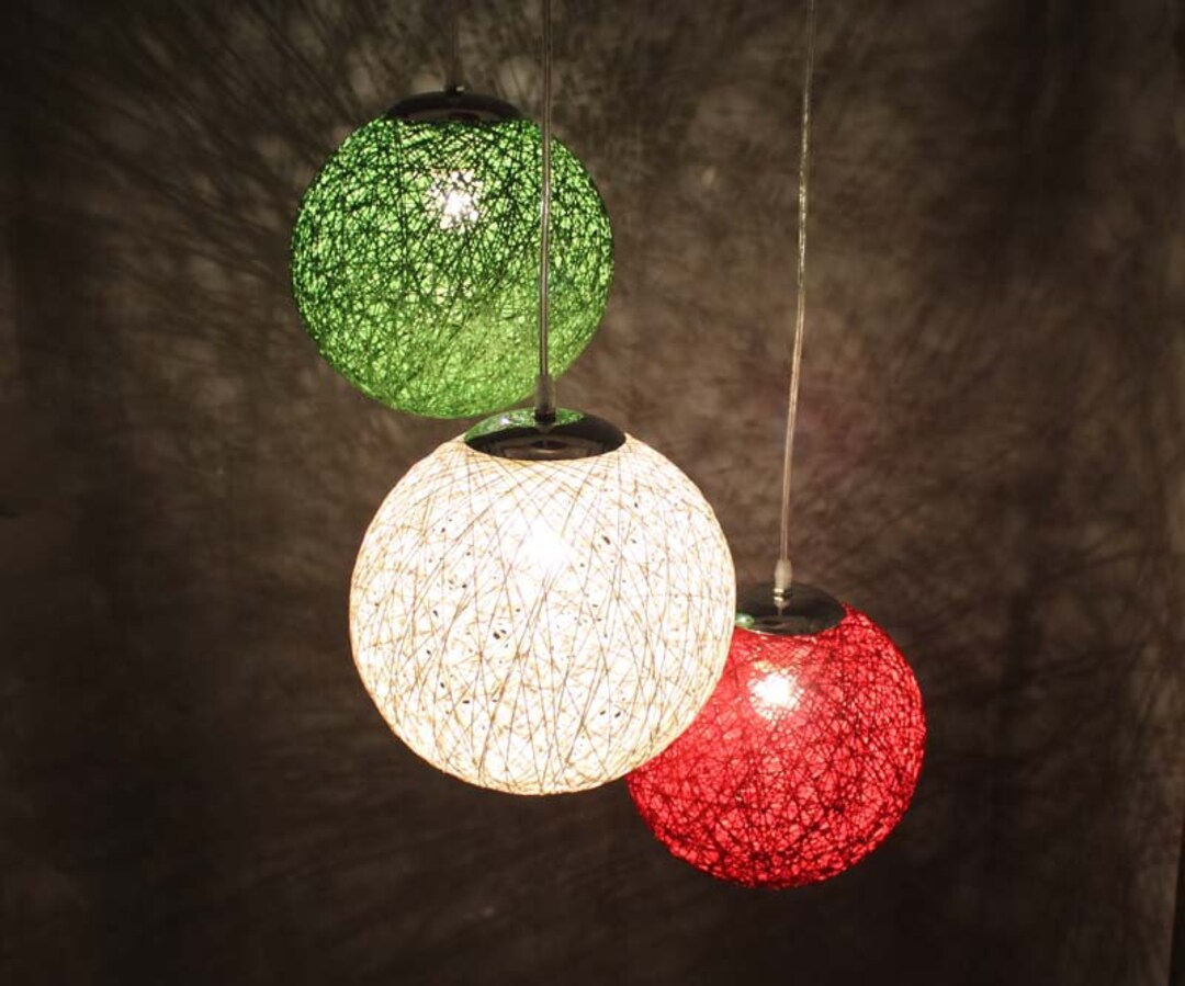 Three PCS Colorful Rope Sphere Pendant Lights-ball Chandeliers-custom ...