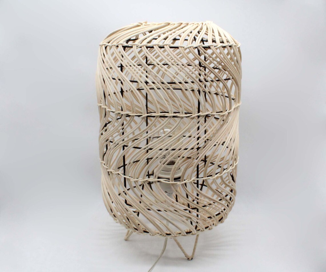 Creative Rattan Table Lamps Rattan Desk Lighting Fixtures | Etsy