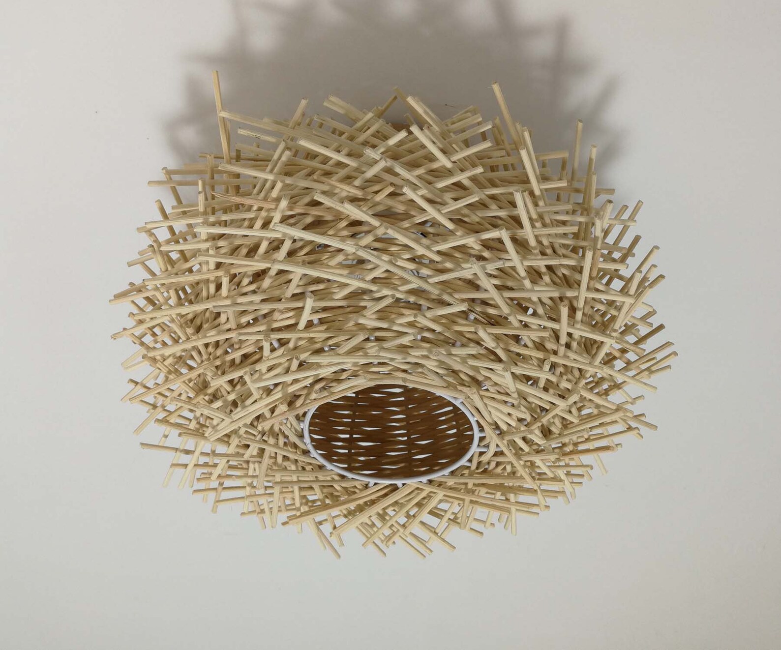 Natural Rattan Bird Nest Flush Mount Fixture Diameter 30 Cm - Etsy