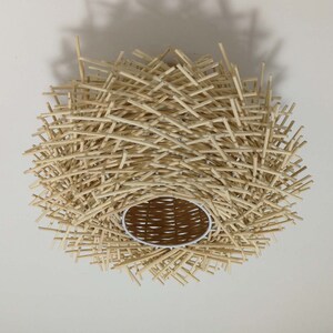 Natural Rattan Bird Nest Flush Mount Fixture Diameter 30 Cm 110-240v/50 ...
