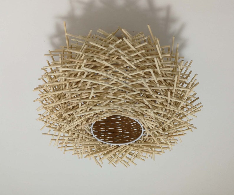 Natural Rattan Bird Nest Flush Mount Fixture Diameter 30 Cm - Etsy