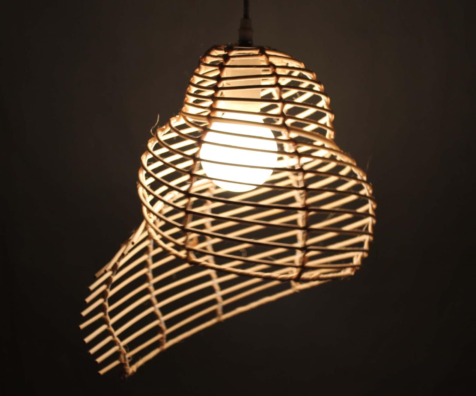 Conch Shaped Natural Rattan Color Pendant Lights - Conch Lighting ...