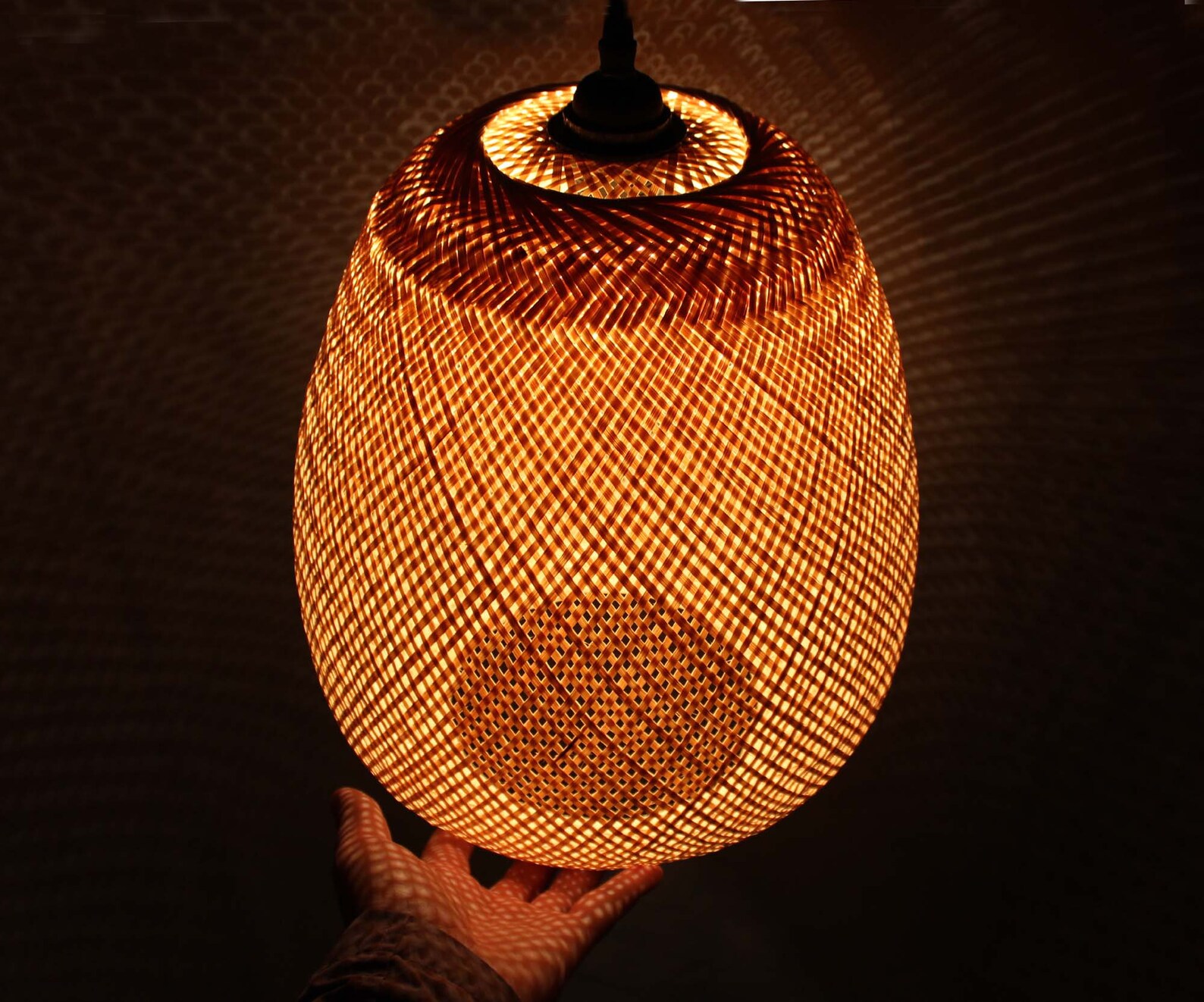 Pine Cone Shaped Bamboo Lighting Fixture Bamboo Pendant - Etsy