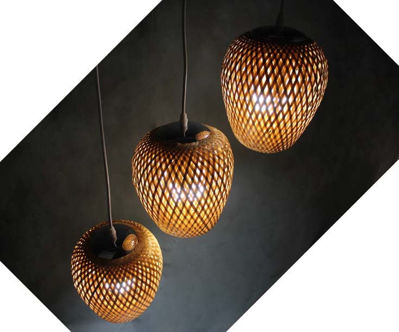 Free Shipping Natural Bamboo Pendant Light-Chandelier-Ceiling | Etsy