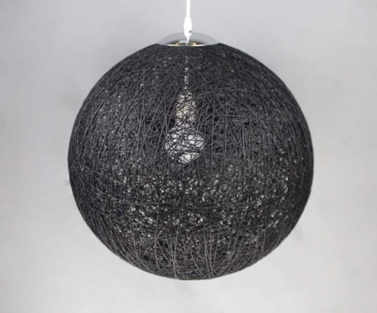 Black Rope Sphere Pendant Lights-diameter 19.7 Inches 50 Cm | Etsy