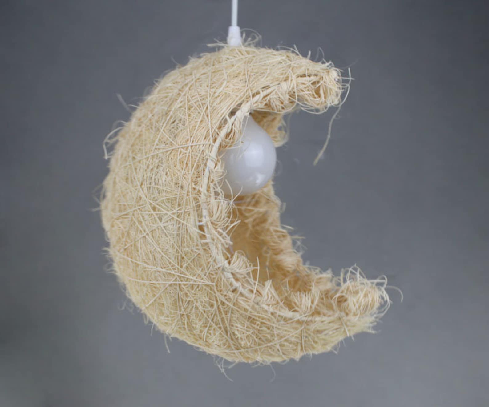 Rattan Silk Moon Shape Pendant Lights- Moon Fixtures-moon Pendant-moon ...