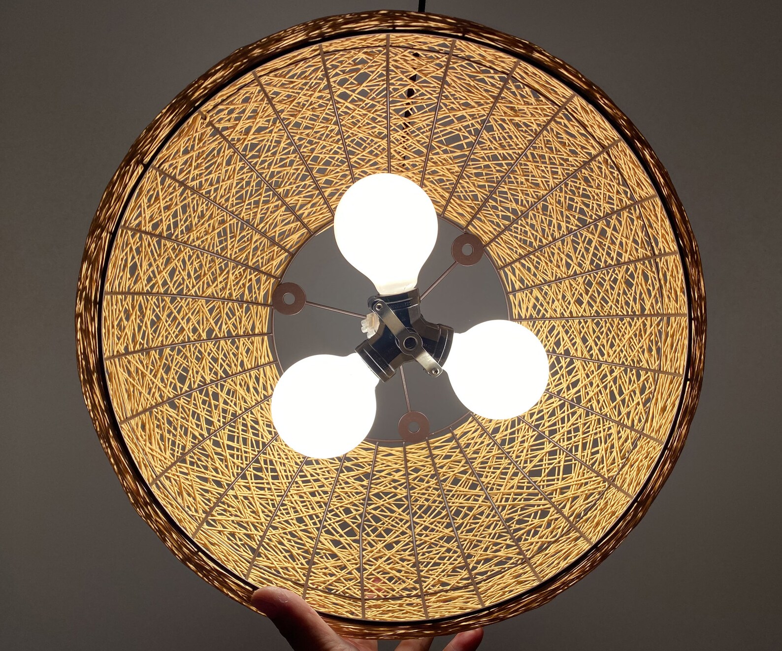 Hand Woven Hemp Rope Pendant Light Room Ceiling Lighting | Etsy