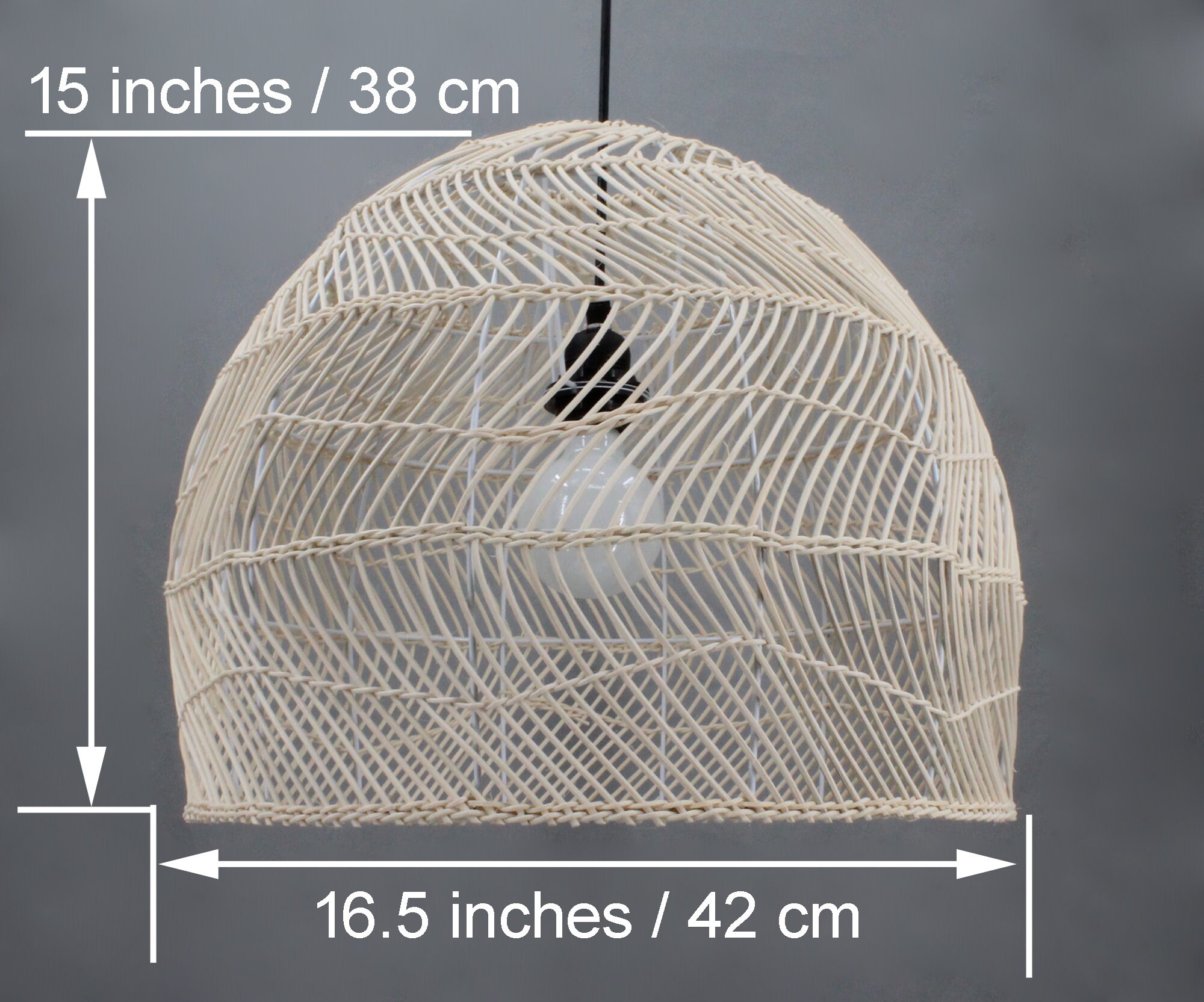 Wave-shaped Handwoven Process Rattan Pendant Light-Natural | Etsy