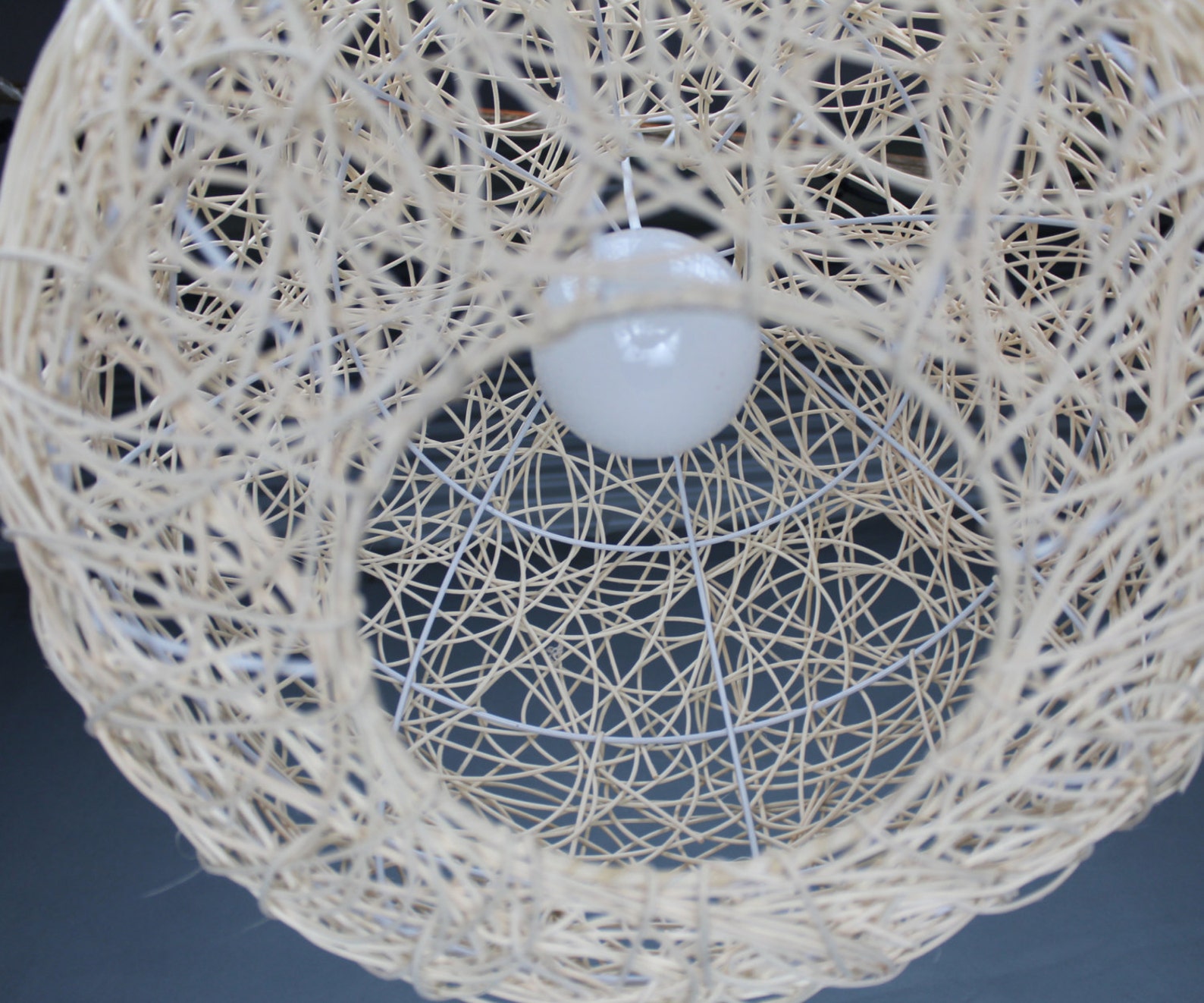 Natural Rattan Sphere Pendant Lights-ball Lamp Shade-hanging | Etsy