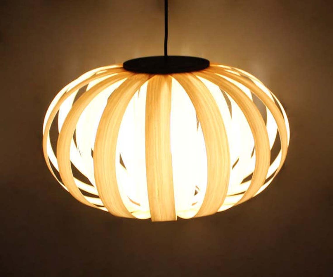 Thin Wooden Paper Pendant Lights-decorative Lighting-creative - Etsy