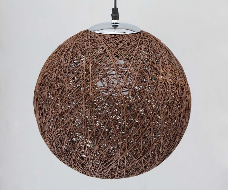 Brown Hemp Rope Sphere Lighting Rope Lighting Ball | Etsy