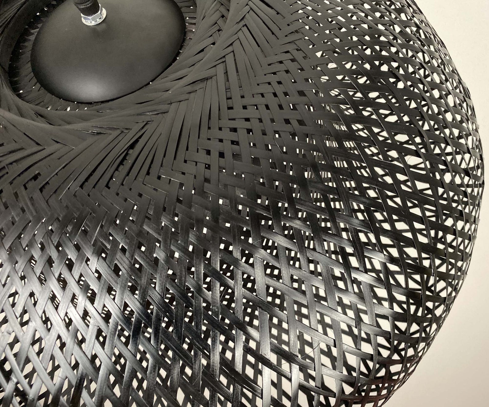 Black Bamboo Hat Shape Pendant Lights Black Lighting Fixture - Etsy