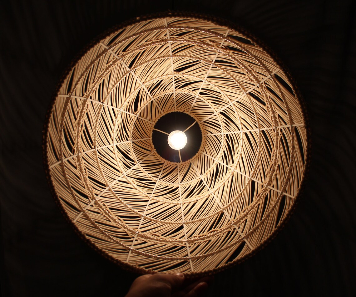 Woven Rattan Pendant Light - Natural Island Lighting - Etsy