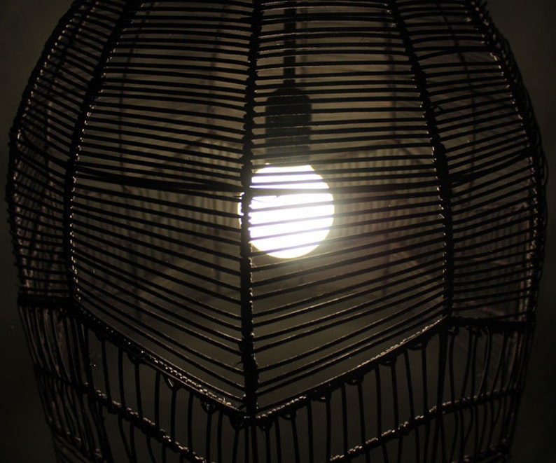 BLACK Rattan Pendant Lights-lighting Pendant Black Rattan - Etsy