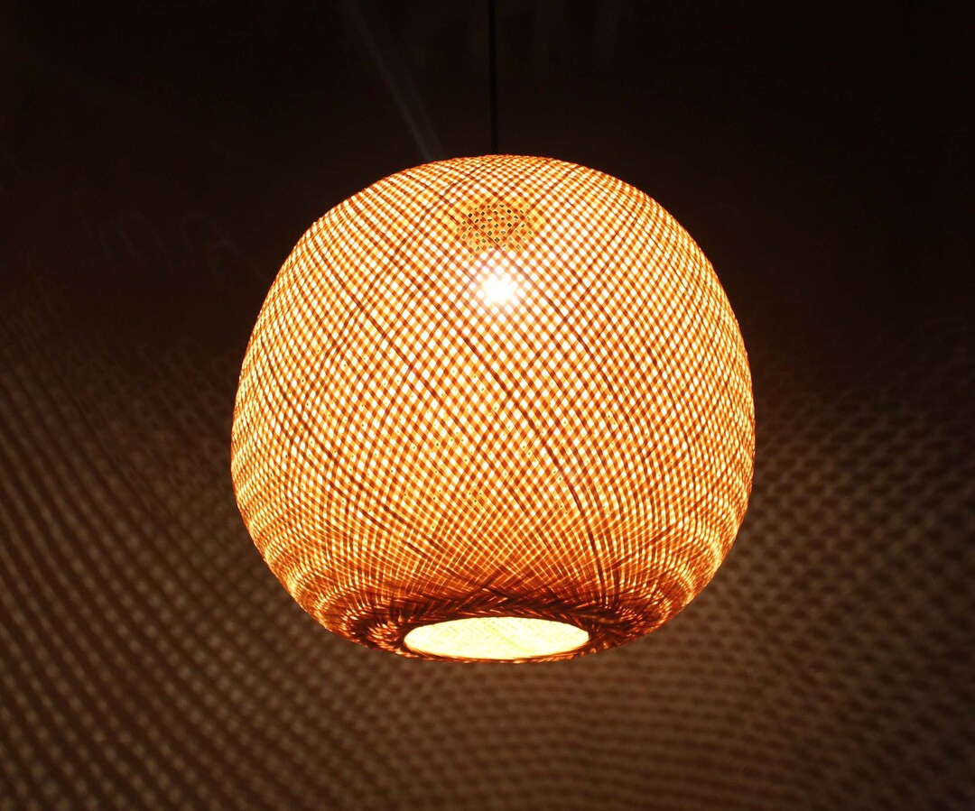 Spherical Bamboo Pendant Light - Ball Bamboo Lighting - Holiday Decor ...
