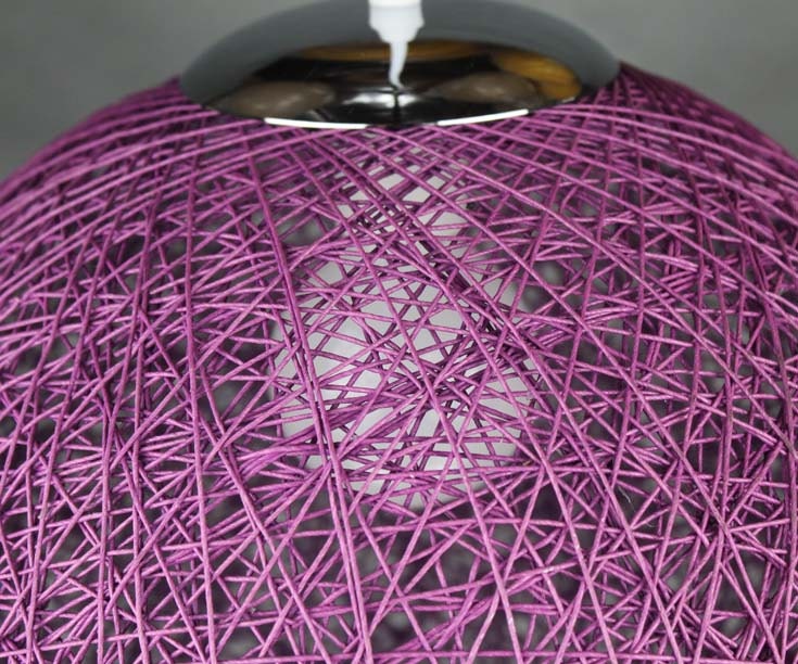 Handwoven Paper Rope Purple Pendant Light: Spherical Hanging Lamp - Etsy