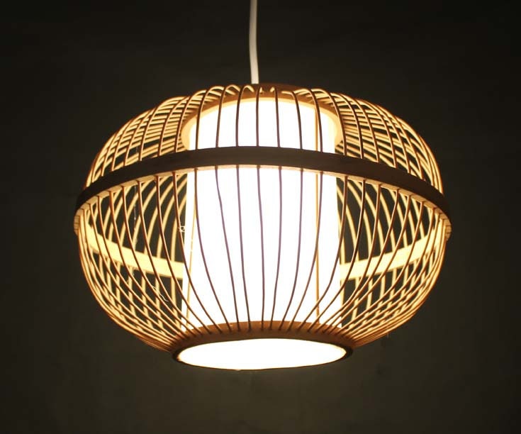 Ball Shape Bamboo andHandmade Pendant Lamp One E27 Lighting | Etsy