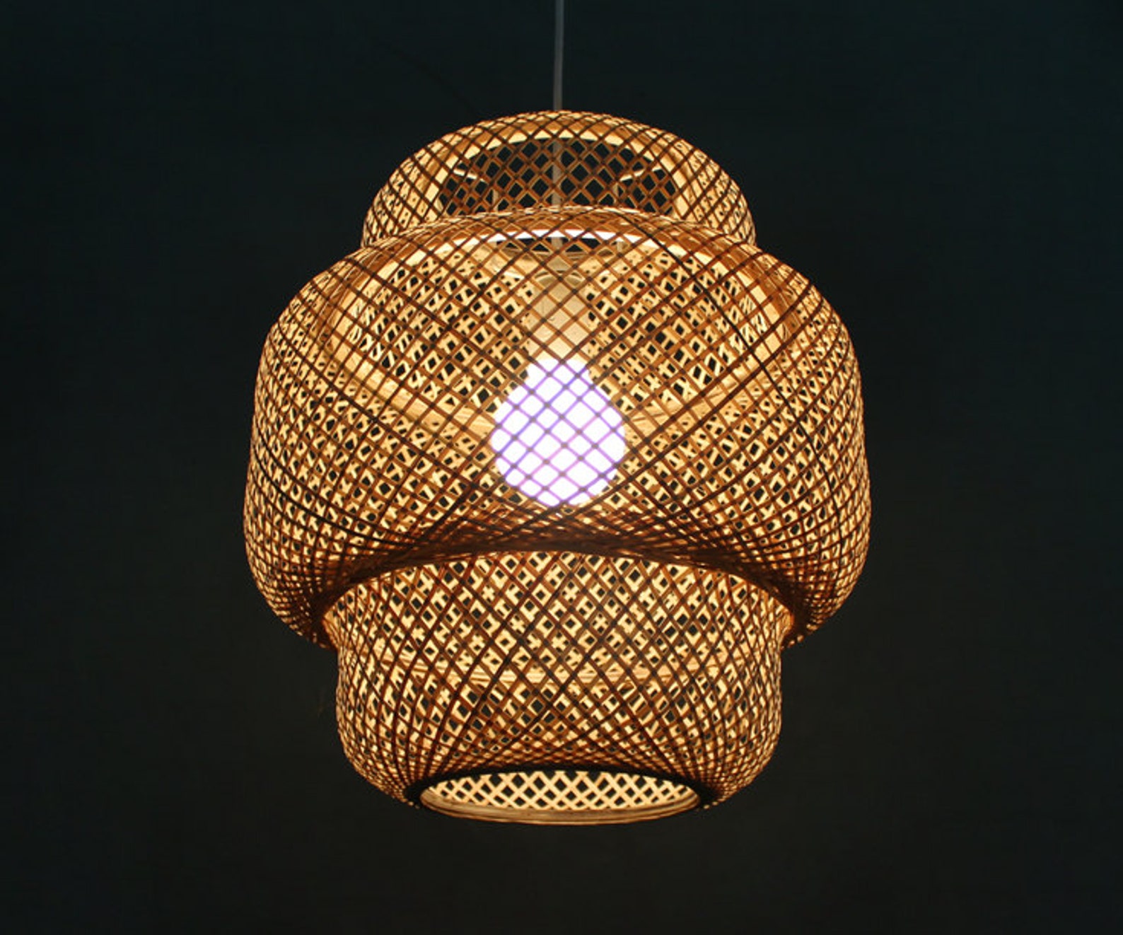 Bamboo Pendant Lighting-bamboo Lamp Shade-bamboo Crafts-lounge - Etsy