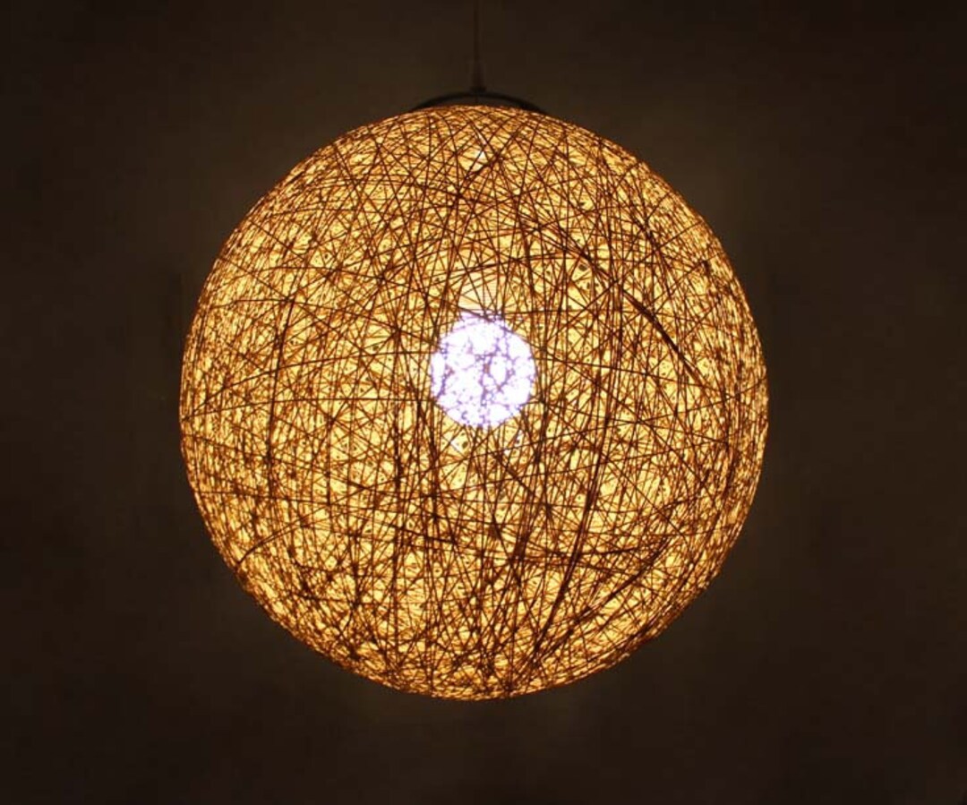 Natural Hemp Color Shpere Lighting - Ball Hanging Lighting - 110-240v ...