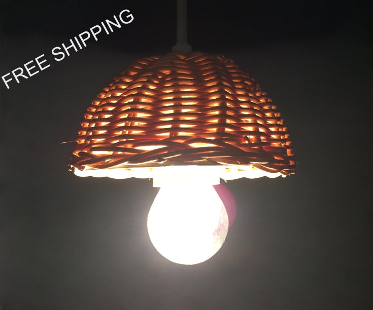 Hemispherical Small Rattan Pendant Lights-Rattan Lamp | Etsy