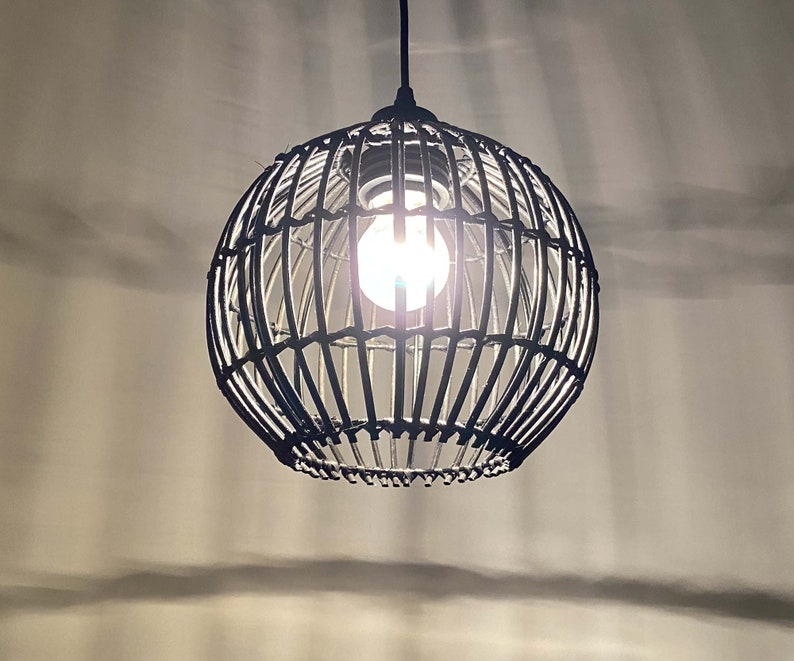 Small Spherical Rattan Pendant Light Natural Color Cloth - Etsy