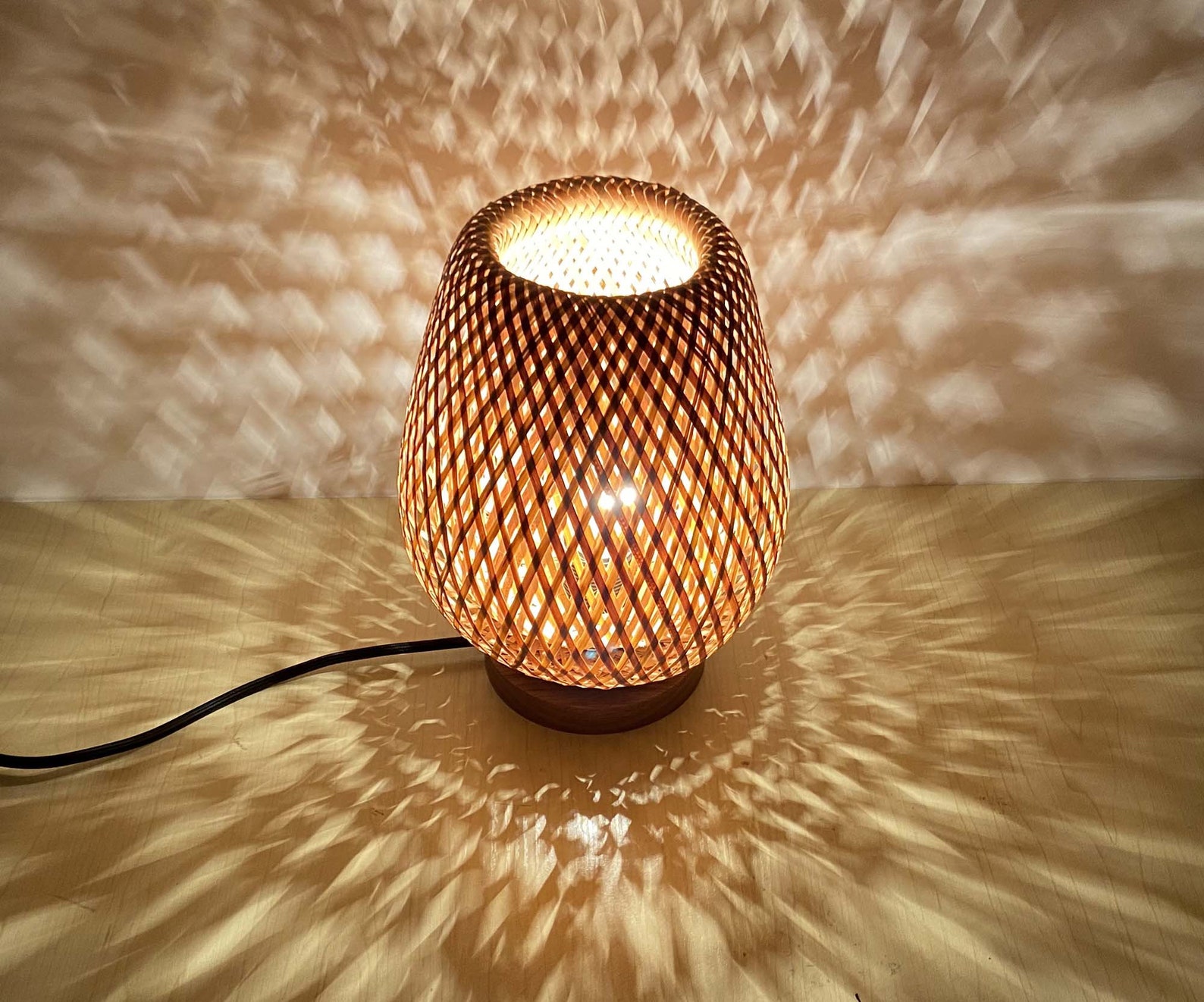 Handwoven Bamboo Table Lamps Desk Lamps Bamboo Lamp Table - Etsy UK