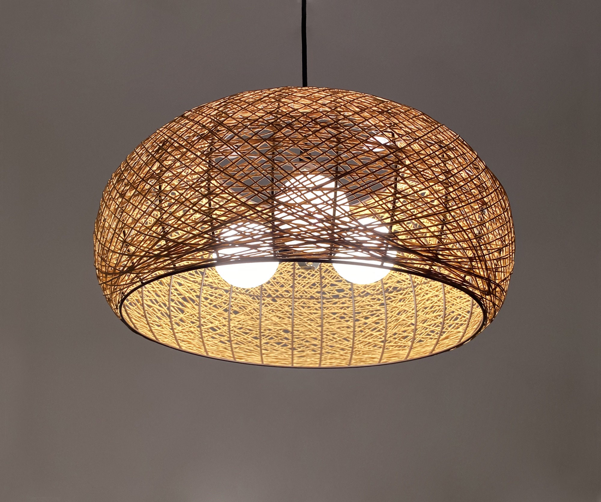 Hand Woven Hemp Rope Pendant Light Room Ceiling Lighting - Etsy UK