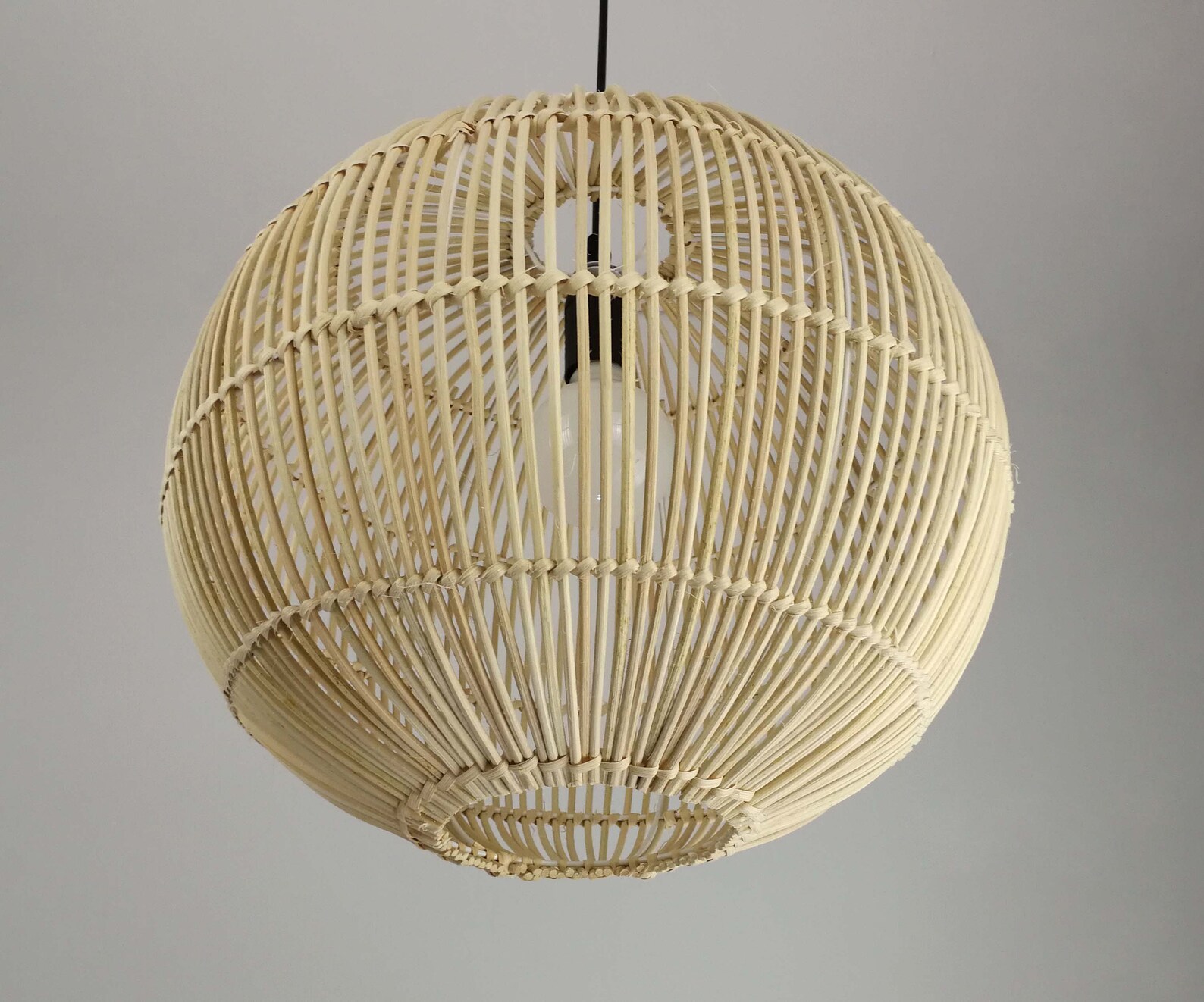 Spherical Rattan Pendant Lights Rustic Ball Lighting Rural | Etsy