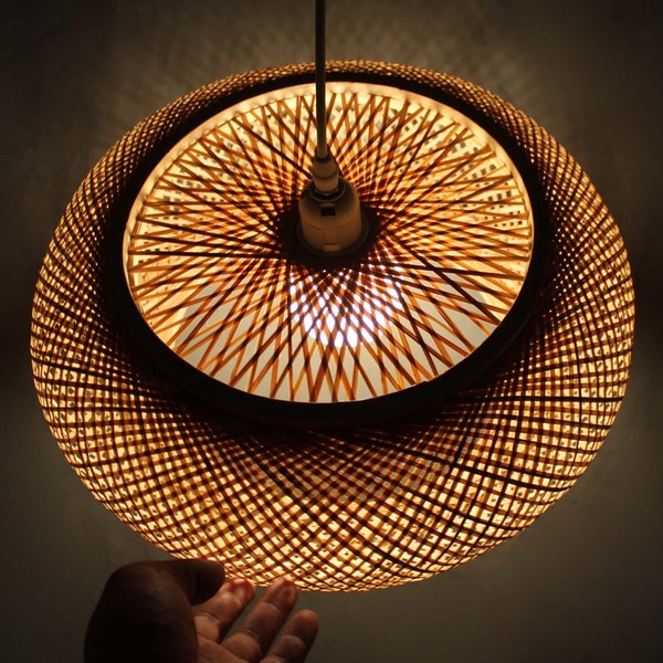 Bamboo Pendant Light - Etsy