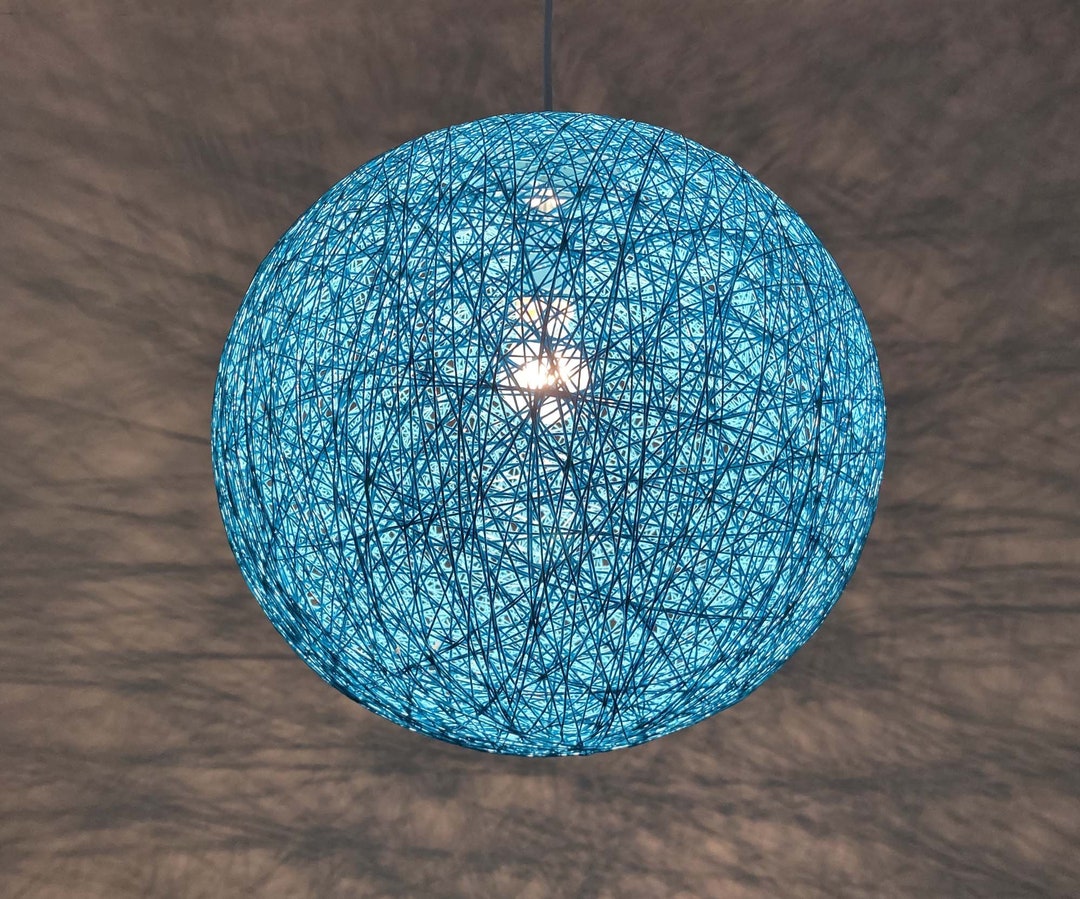 Blue Ball Pendant Light - Hang Ball Lighting - Home Spherical Lighting ...