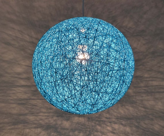 Blue Ball Pendant Light Hang Ball Lighting Home Spherical - Etsy